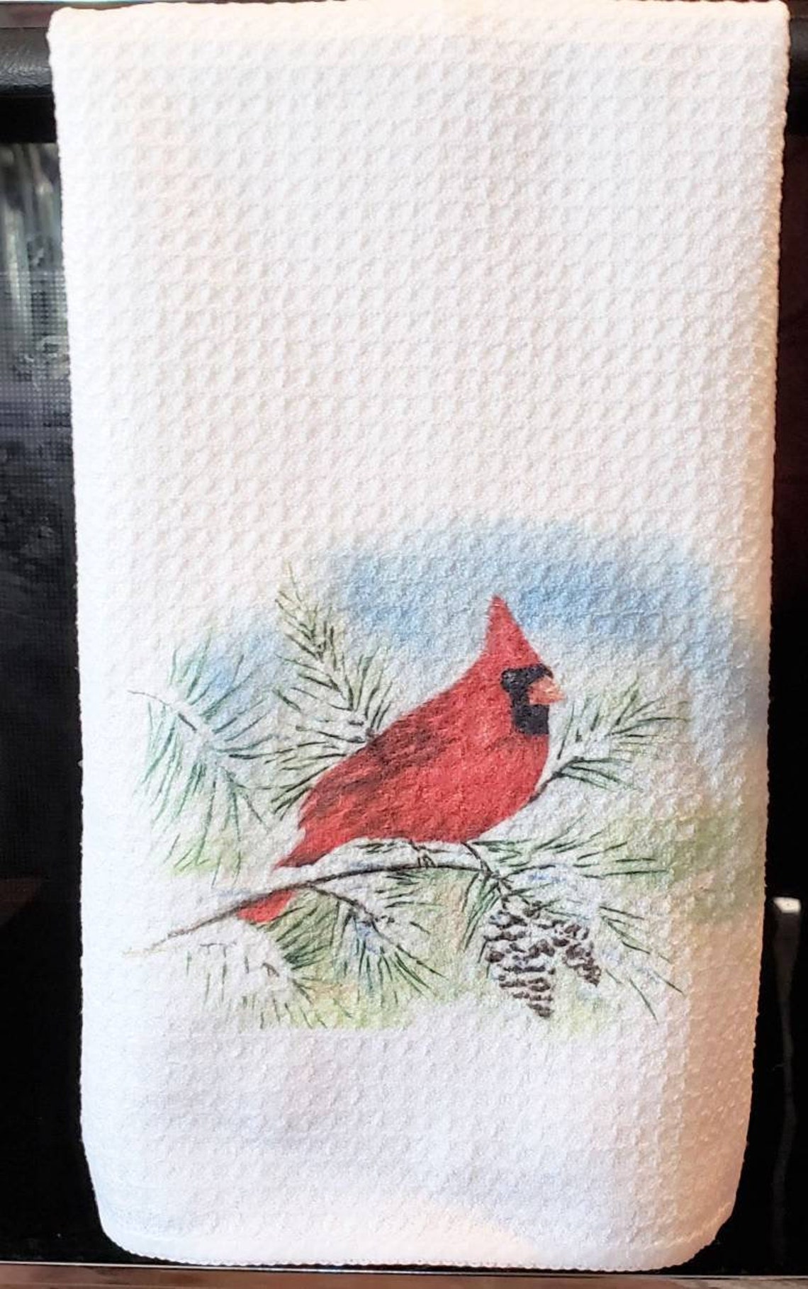 Red Cardinal Tea Towel, Red Cardinal Kitchen Towel, Cardinal Home Decor ...