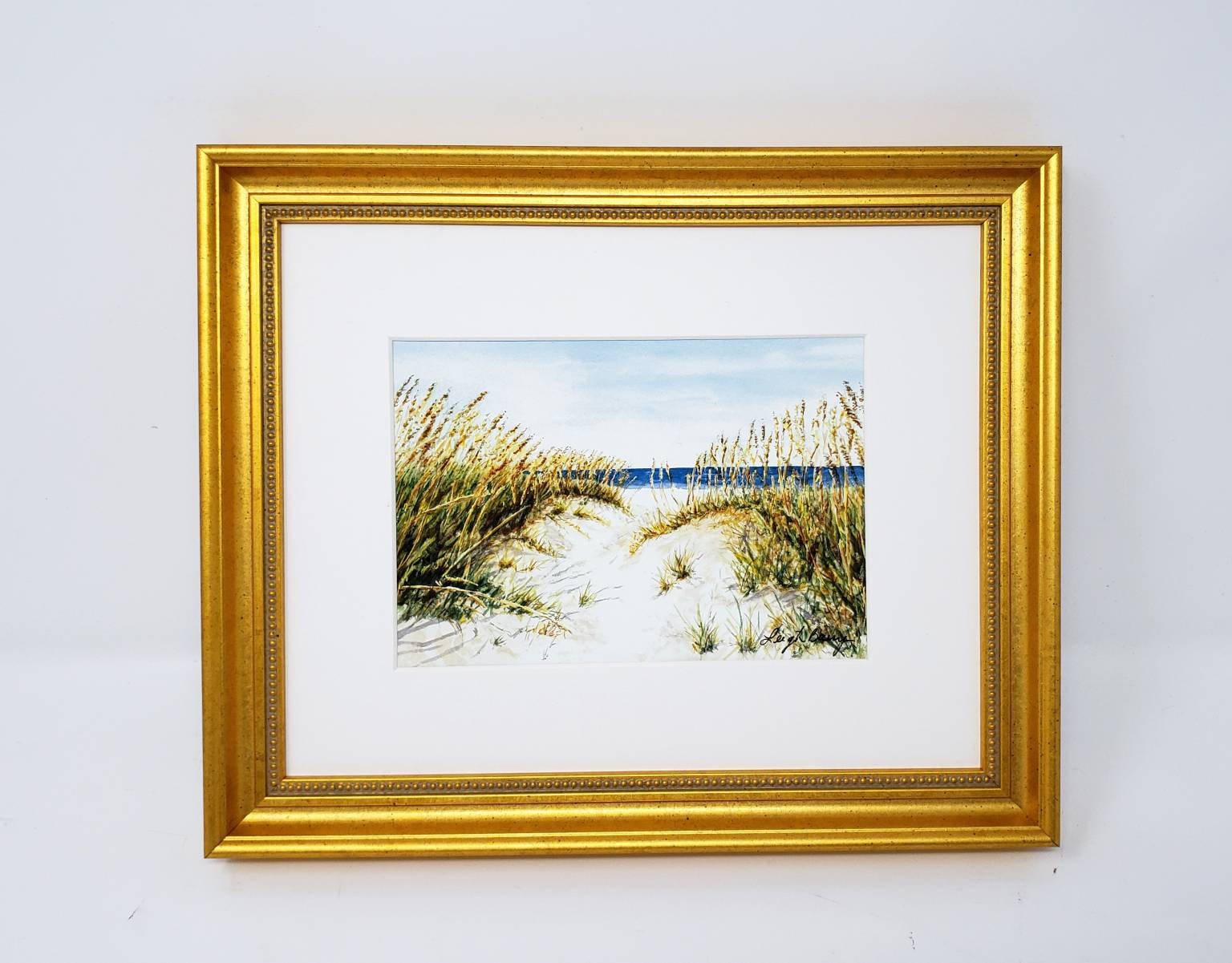 Ocean View Watercolor Painting Beach Dunes Painting Beach Wall Decor ...