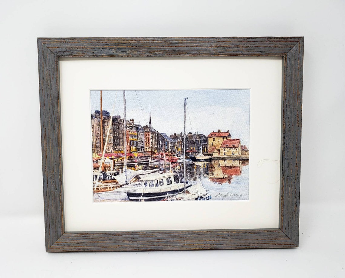 Honfleur France Honfleur Harbor Watercolor Painting Print or - Etsy