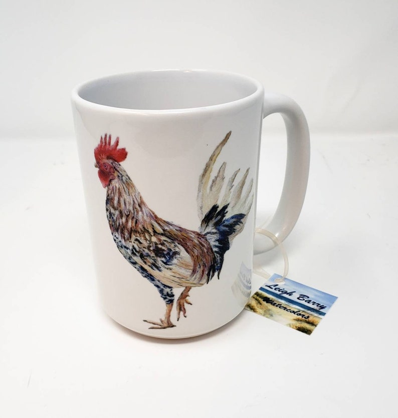 Rooster Two Mug Stoneware Rooster Coffee Mugs Farm | Etsy
