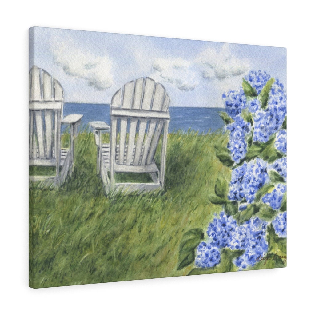 Nantucket Seaside Canvas Wrap Hydrangea Coastal Art Print - Etsy