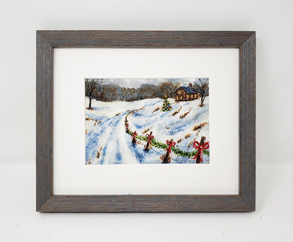 Coming Home Original Painting, Christmas Art, Winter Painting, Snowy ...
