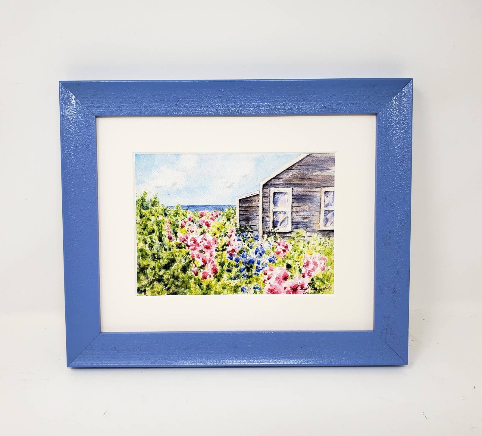 Summer Cottage: Coastal Cottage ArtNantucket watercolor | Etsy