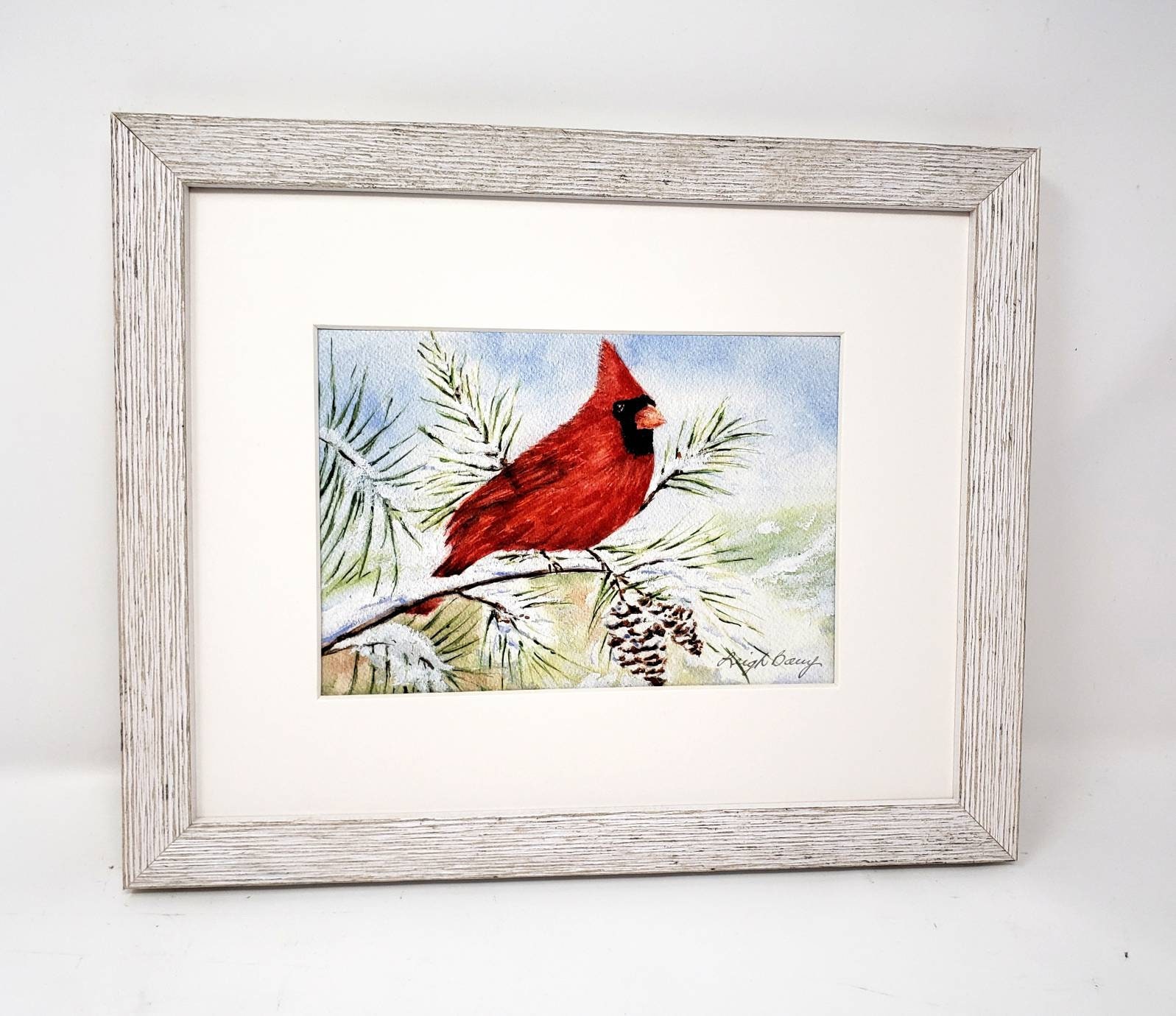 Red Cardinal Watercolor Painting Red Cardinal Print Framed Art Print ...