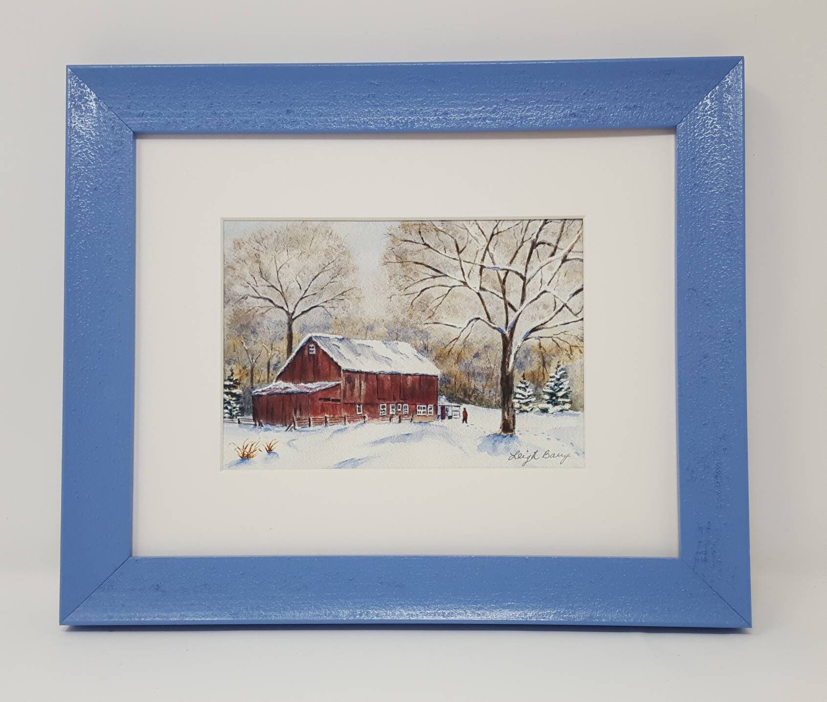 Winter Barn: Red Barn in Snow Snow Scene Painting Winter - Etsy