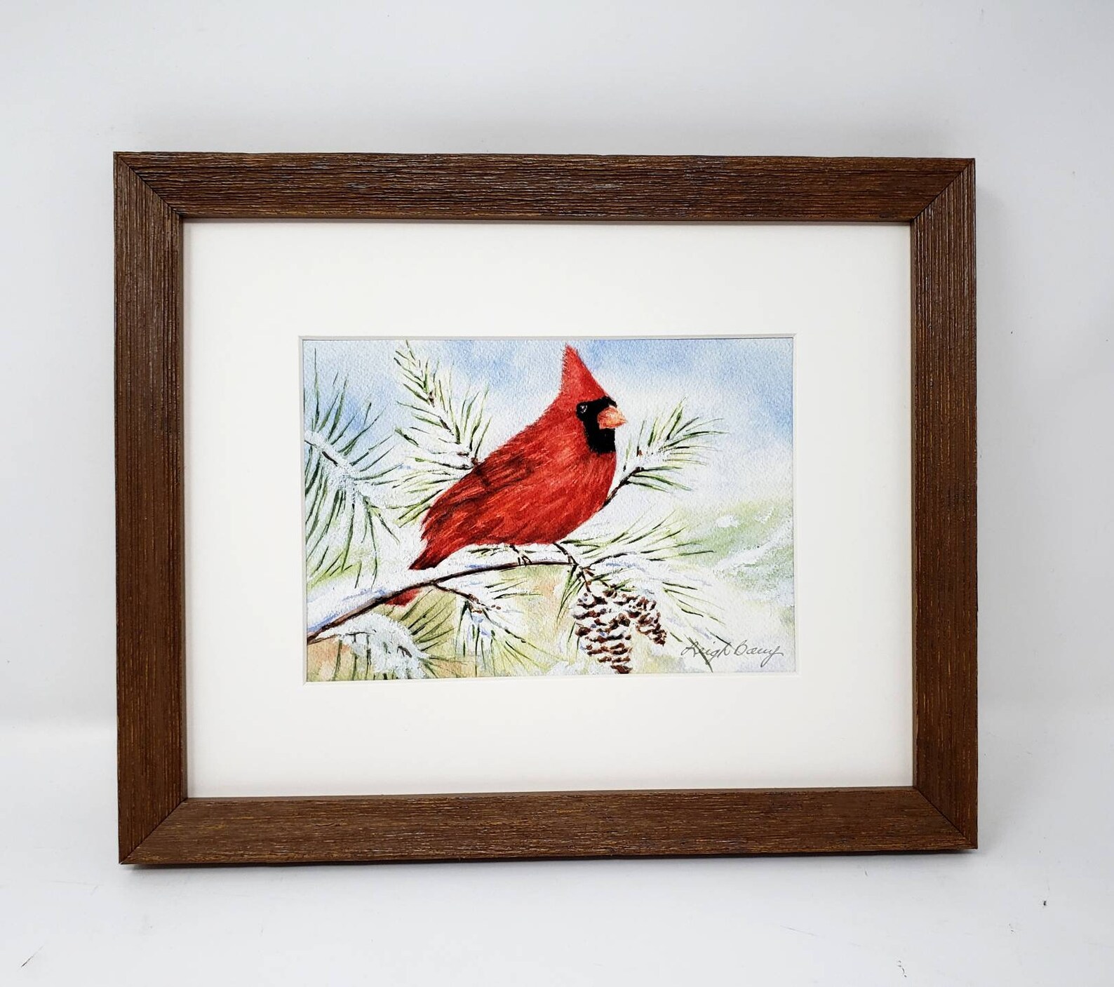 Red Cardinal Watercolor Painting Red Cardinal Print Framed Art - Etsy