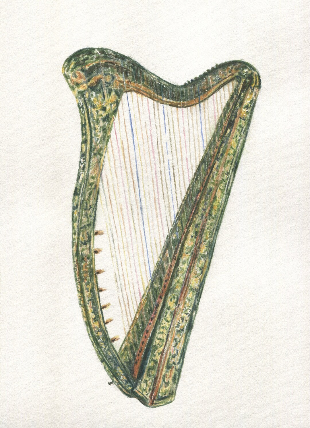 Irish Harp: Irish Painting, Celtic Harp Art, Celtic Harp, Irish ...