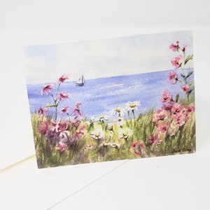 Sailing by Coastal Notecards Blank Notecards Sailboat Notecards Floral ...