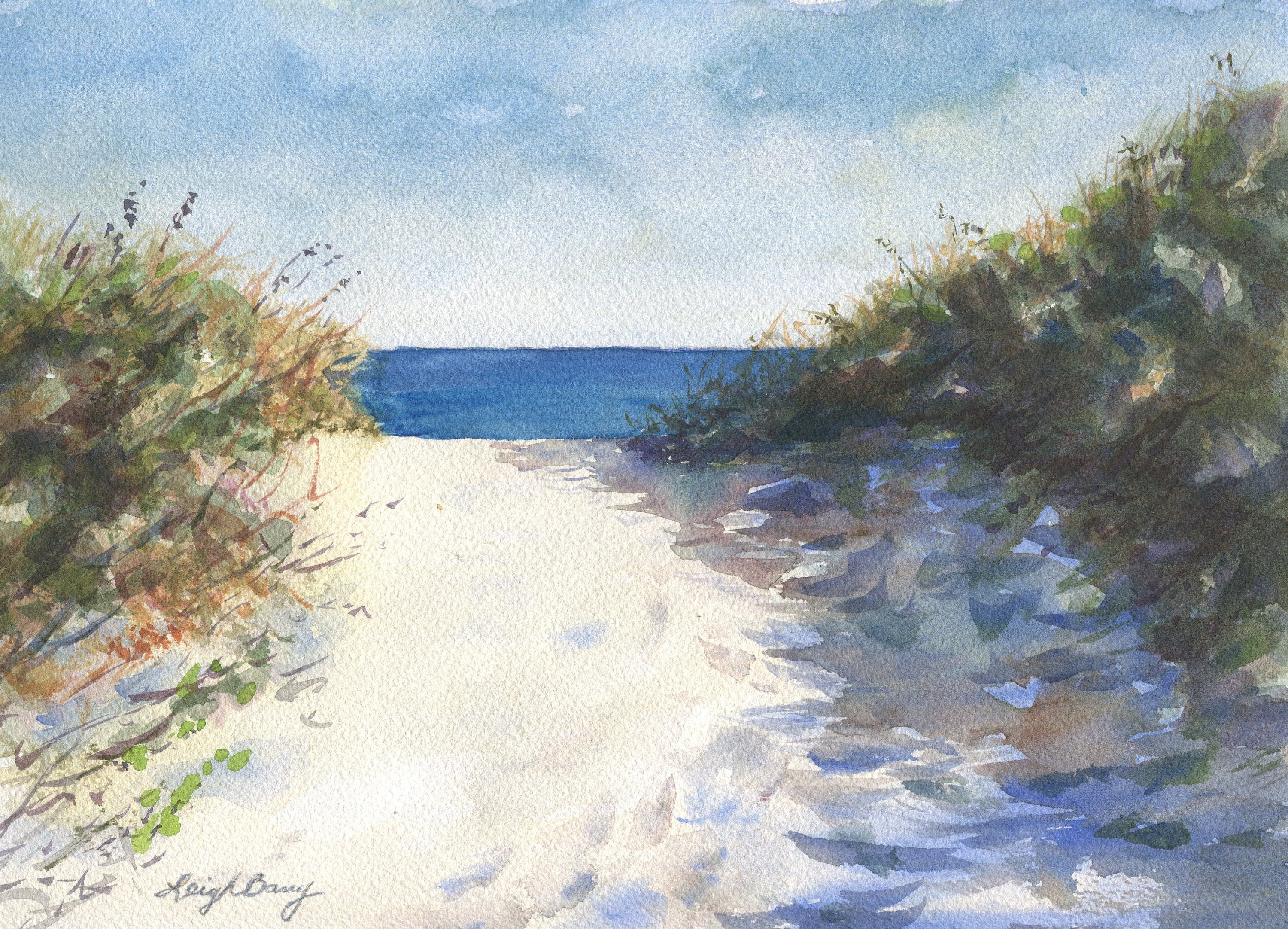 Beach Path Watercolor Painting Print on the Pathbeach Decor | Etsy Beach Path Watercolor Painting Print on the Pathbeach Decor | Etsy