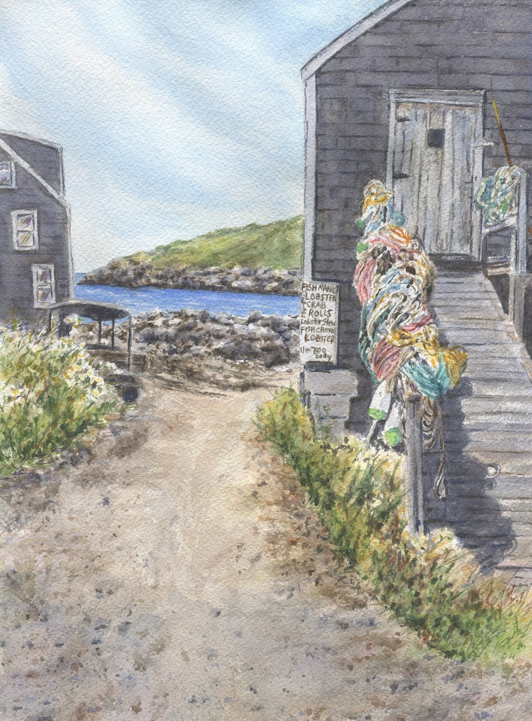 Monhegan Island Fish House, Maine Painting, Original or Print ...