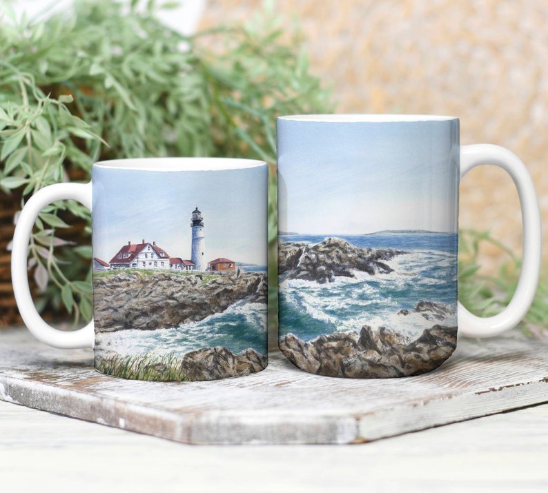 Portland Head Lighthouse Coffee Mug, Maine Lighthouse Gift, Lighthouse ...