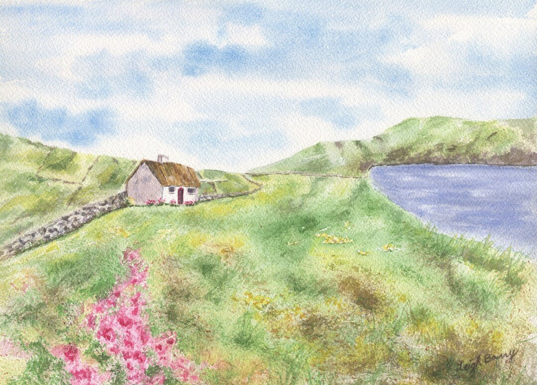 Irish Summer Day Ireland Watercolor Print Irish Art Irish - Etsy