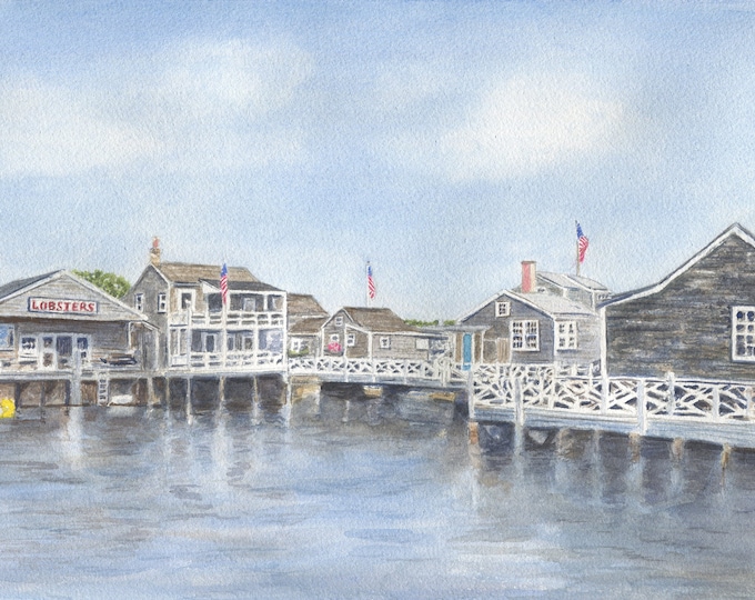 Nantucket Harbor Watercolor Painting Fine Art Prints or Original ...
