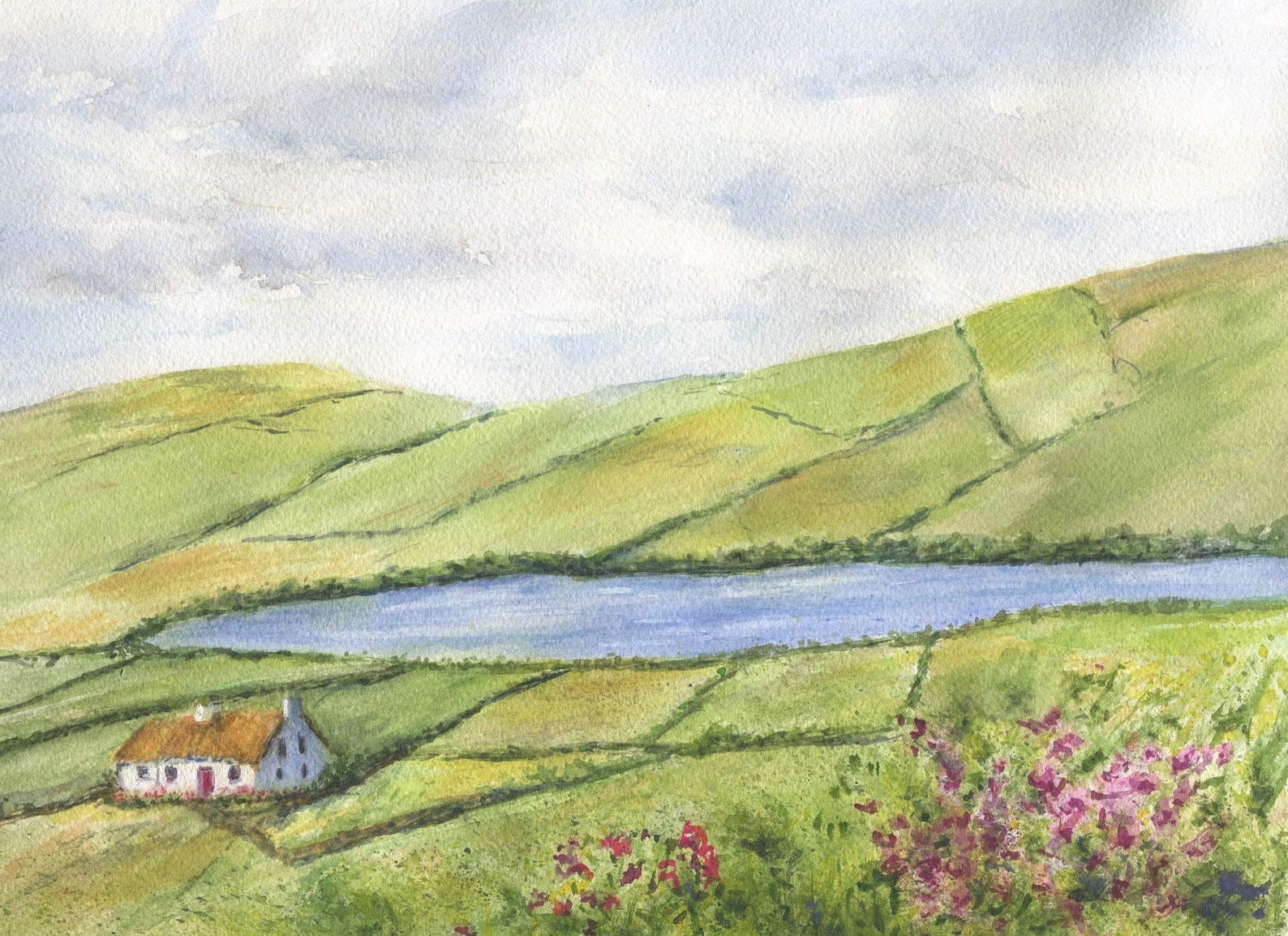 Irish Countryside 2, Ireland Landscape Painting, Ireland Print or ...
