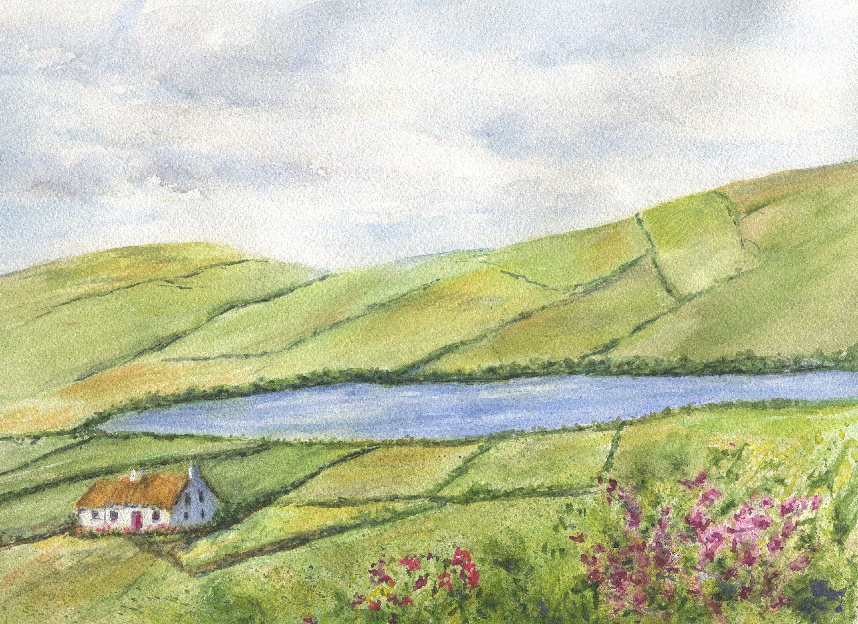 Irish Countryside 2, Ireland Landscape Painting, Ireland Print or ...