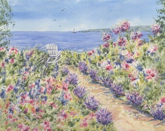 Beach Roses Watercolor Painting Prints Seaside Roses Print - Etsy