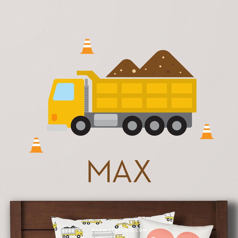 Dump Truck Decal Dump Truck Sticker Dump Truck Wall Decal Etsy