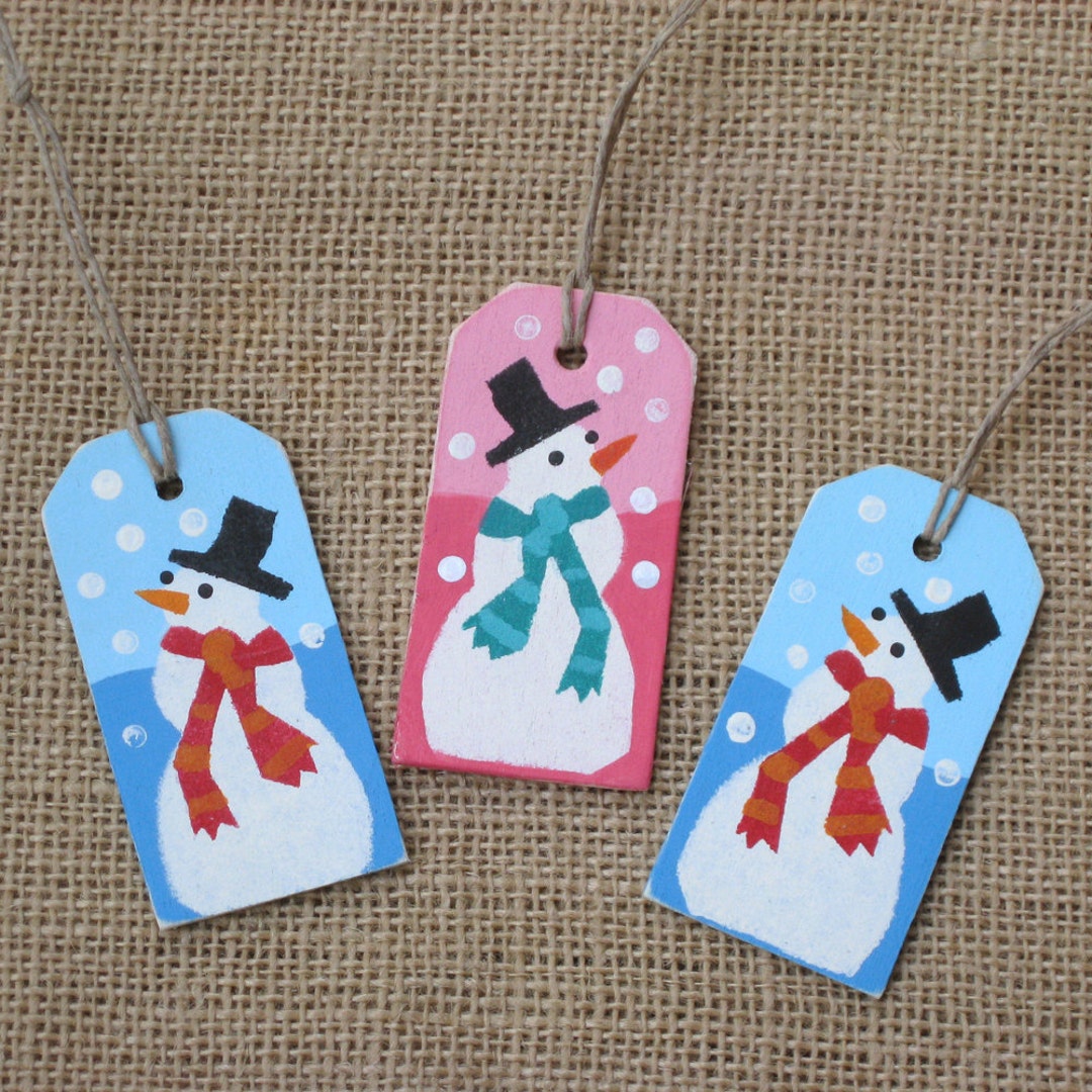 Wood Gift Tags, Wooden Tags, Snowman Gift, Christmas Snowman, Wood ...