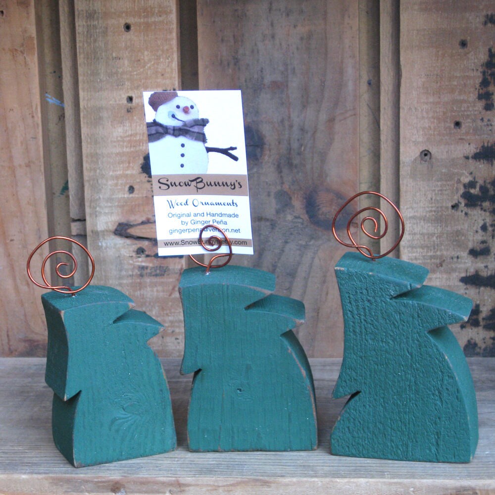 Small Card Holders or Photo Display Stands Wooden Tree Table - Etsy