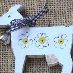 Goat Ornament, Wooden Farm Animal Ornament for the Christmas Tree or ...