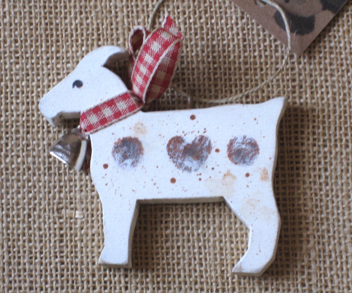 Goat Ornament Wooden Farm Animal Ornament for the Christmas - Etsy