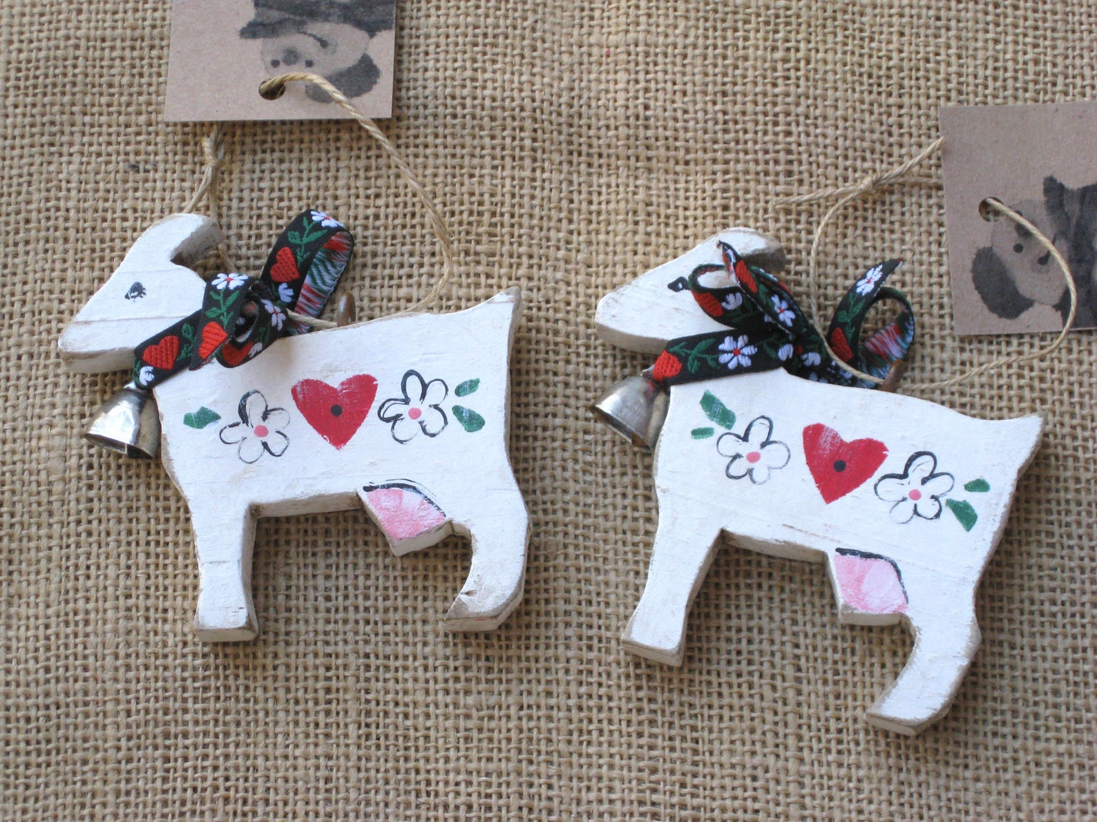 Goat Ornament Wooden Farm Animal Ornament for the Christmas - Etsy