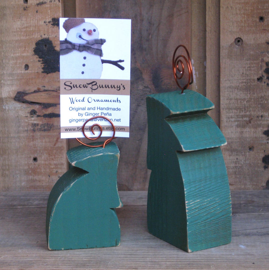 Small Card Holders or Photo Display Stands, Wooden Tree Table Display ...