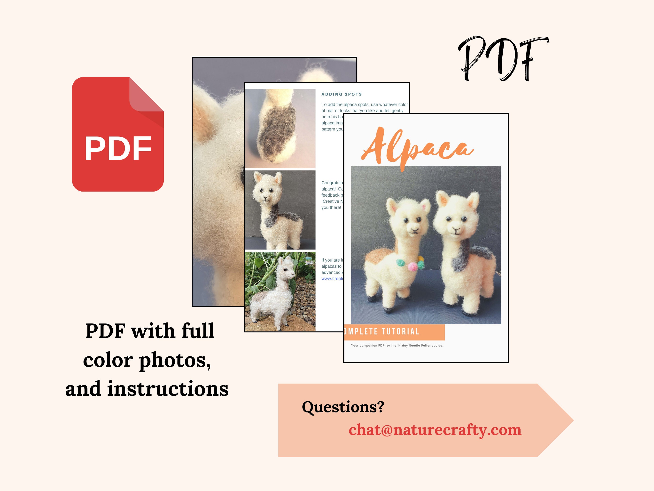 Needle Felted Alpaca Tutorial/pattern/pdf Learn to Felt the - Etsy