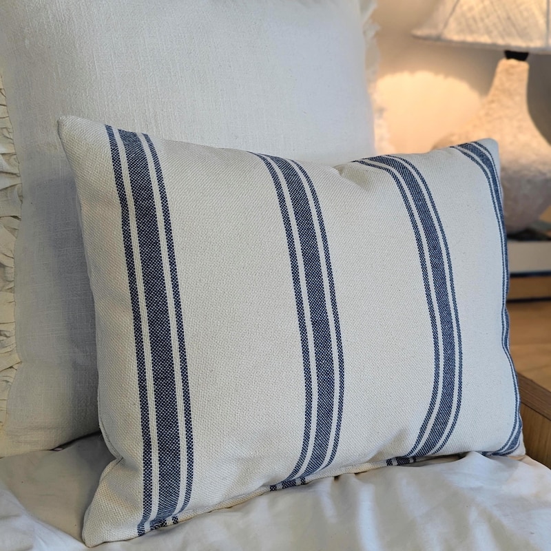 Throw Pillow Blue French - Etsy UK