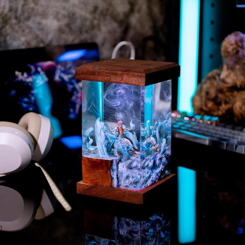 Akaza Demon Slayer Resin Lamp – Upper Moon Three Anime Diorama Night ...