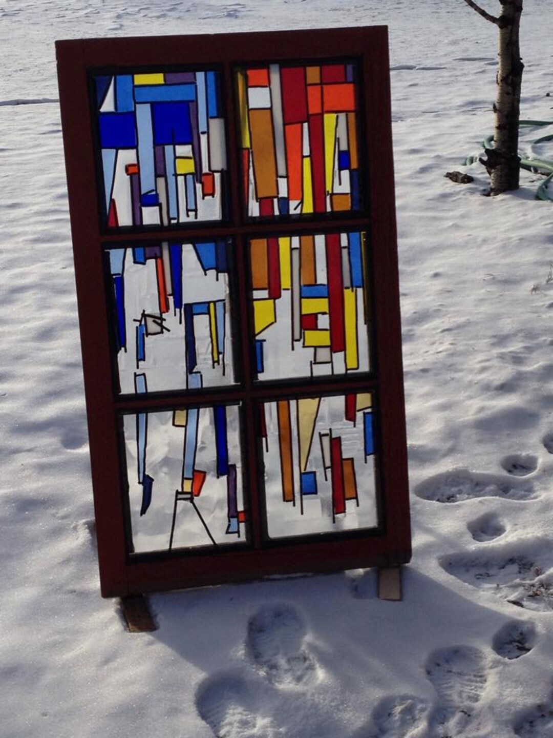 Fused Glass Window Frame, Instalation, Glass Fusion, Yard Art, Sun ...
