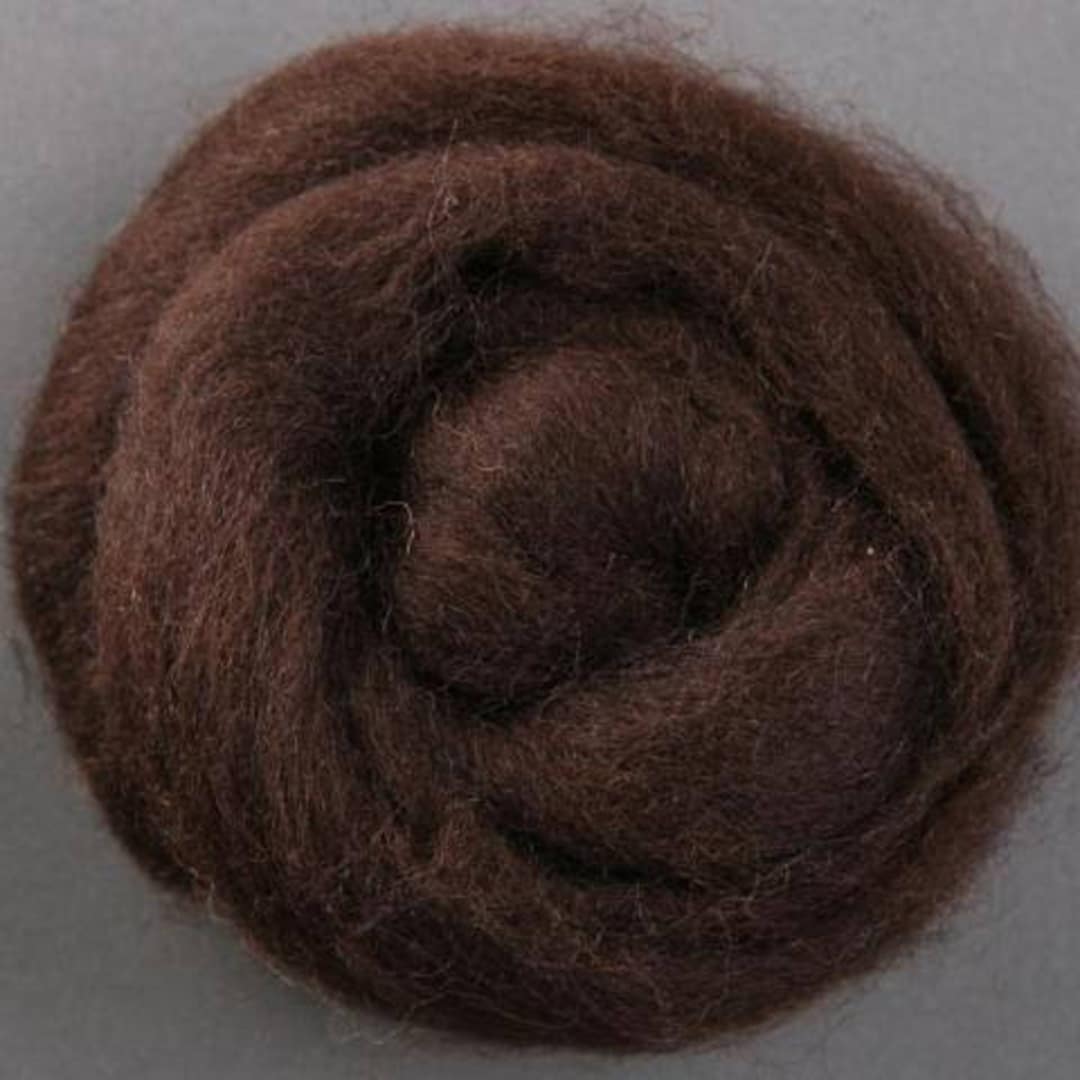 NZ Corriedale Wool Deep CHOCOLATE BROWN Roving Wool Needle - Etsy