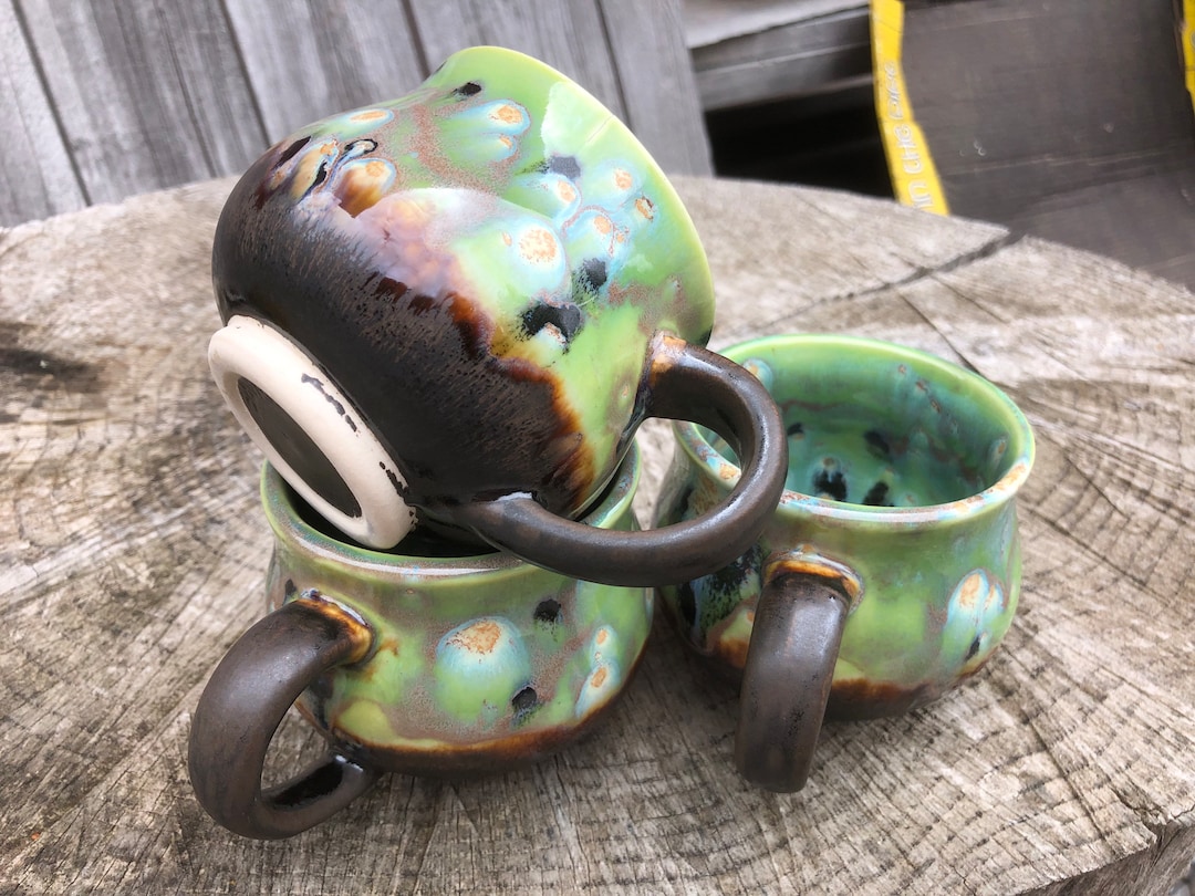 Potbelly Mugs | Jungle Jazz Glaze Design | Stoneware | Curvy in All the ...