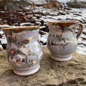 Coffee Mug, 'purple Murple' Glaze Design, Curvy Stoneware Functional ...