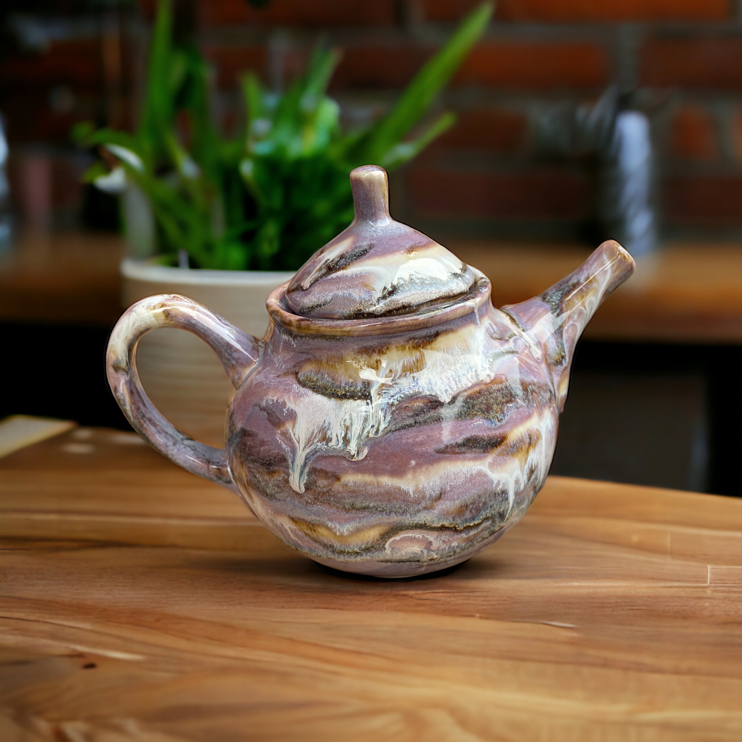 Stoneware T-pot, Purple Murple Glaze Design, Stoneware Keeps Tea HOT ...