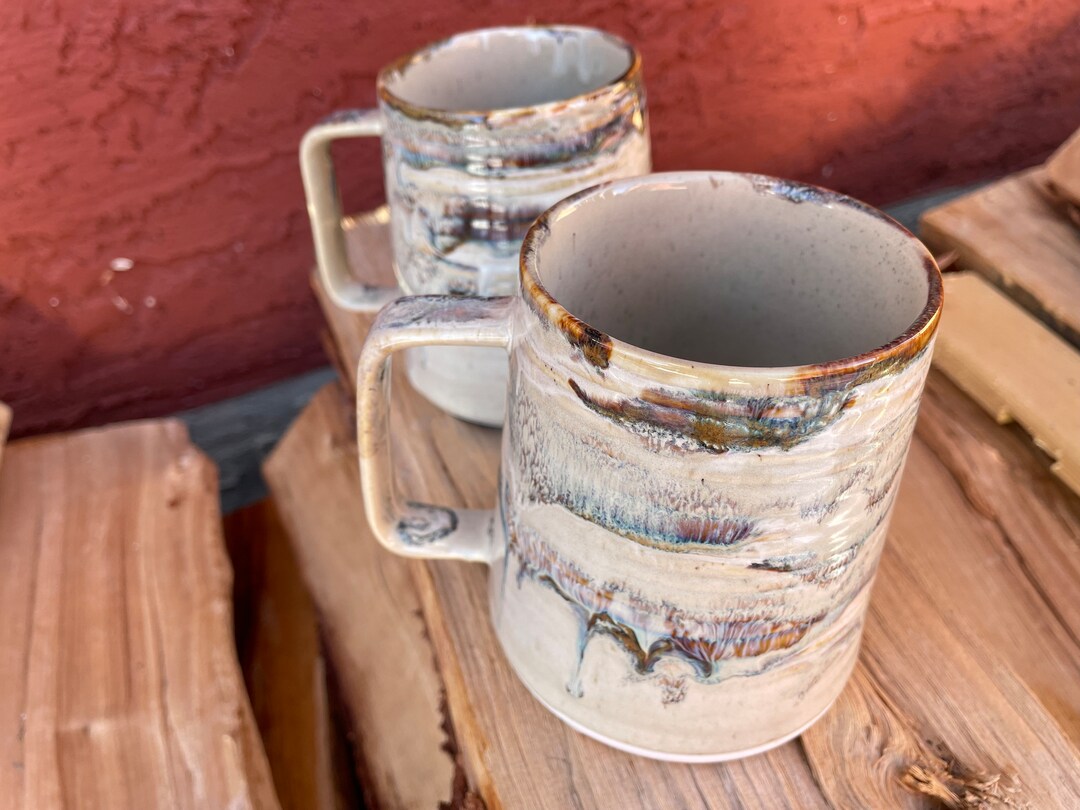 Coffee Mug, Stoneware Angular Mug, Exciting ‘alberta Dawn' Glaze Design ...