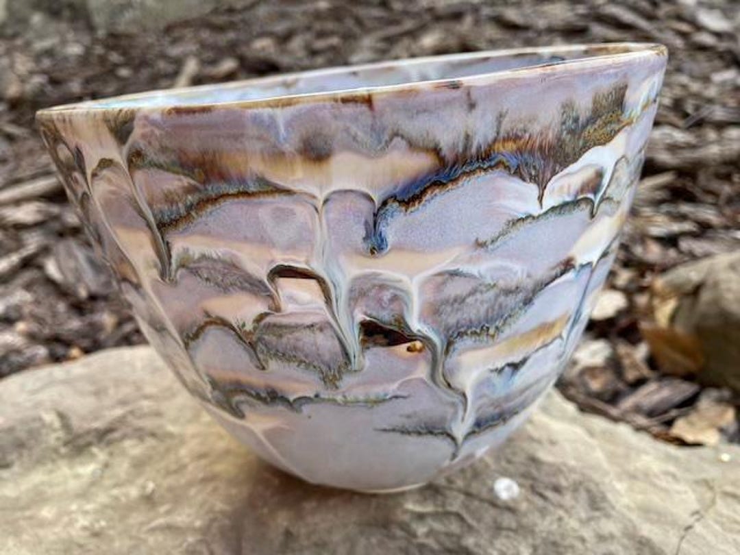 Stoneware Fruit Bowl, Purple Murple Glaze Design, This Large Bowl Makes ...