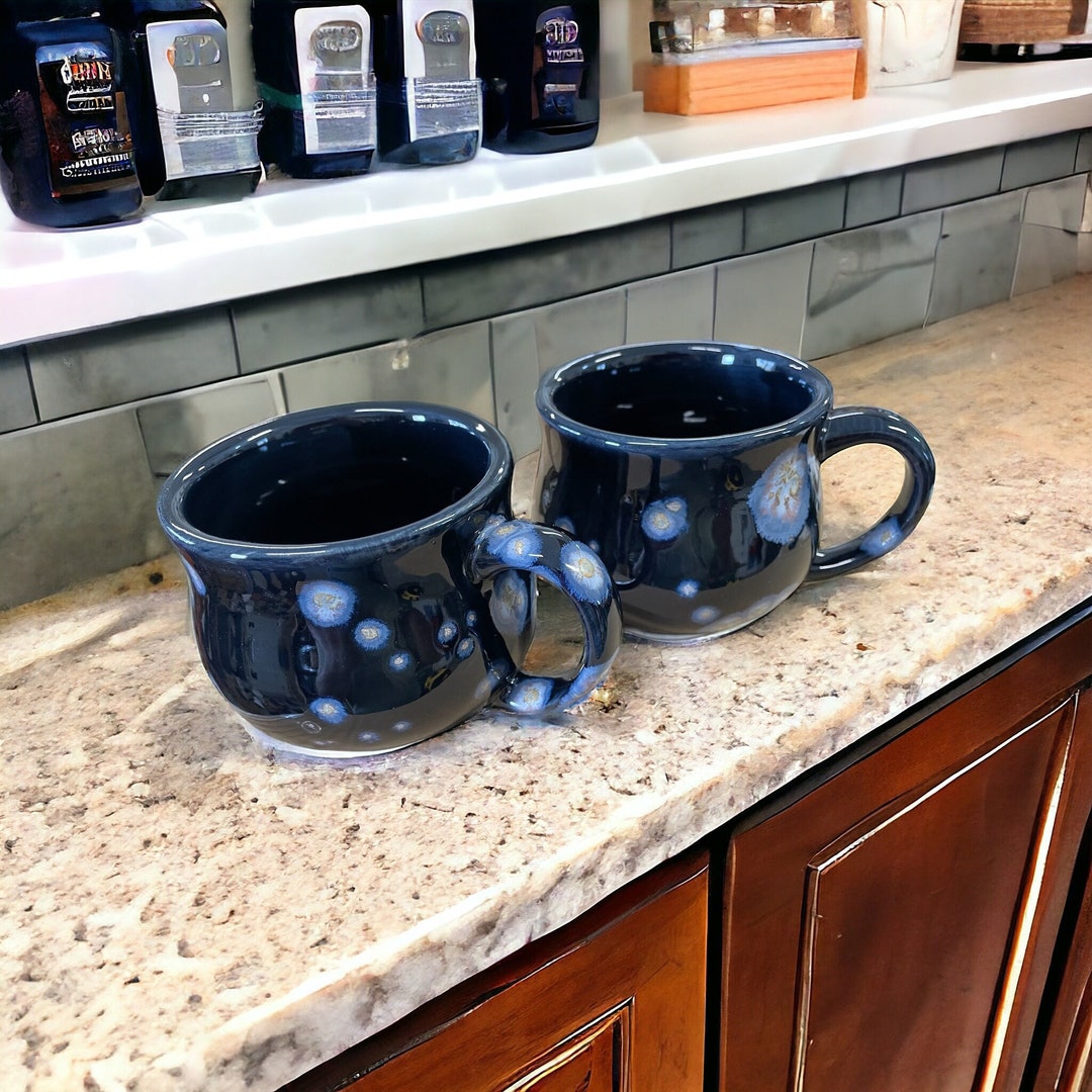 Stoneware Potbelly Mug, 'dark Galaxy' Glaze Design, Stoneware Solid ...