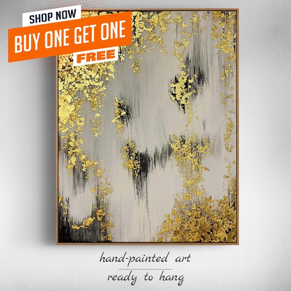 Gold Leaf Abstract - Etsy