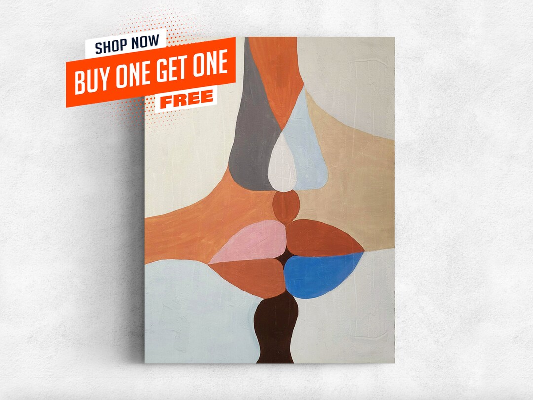 Faces Abstract Painting Large Abstract Acrylic Painting on - Etsy