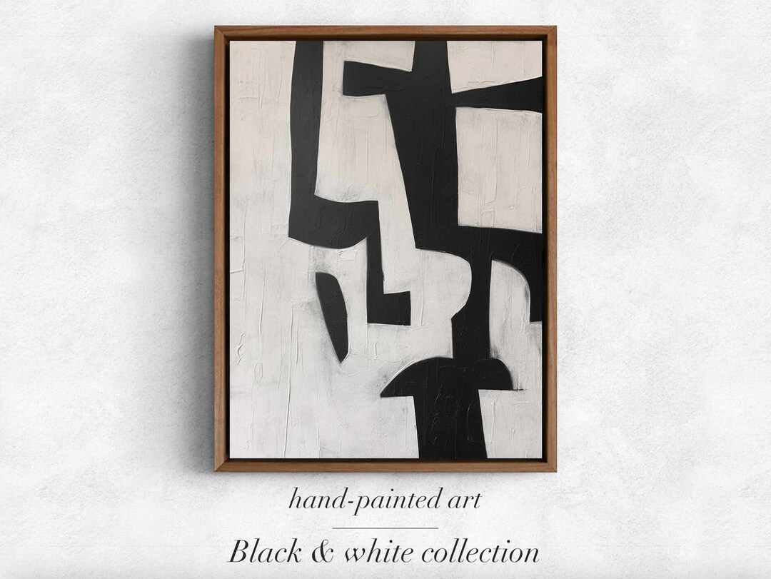 Black and White Geometric Wall Art Minimalist Decor for a - Etsy