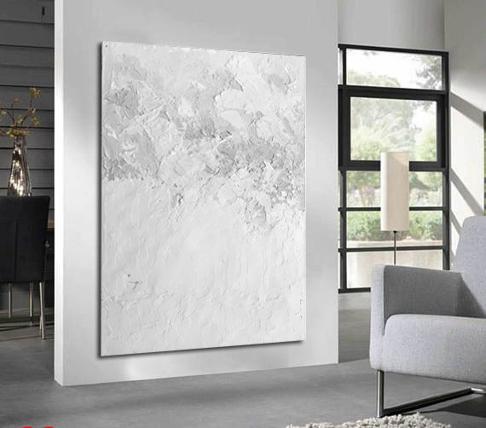 Textured Abstract Art White Painting Textured Minimalist Art - Etsy