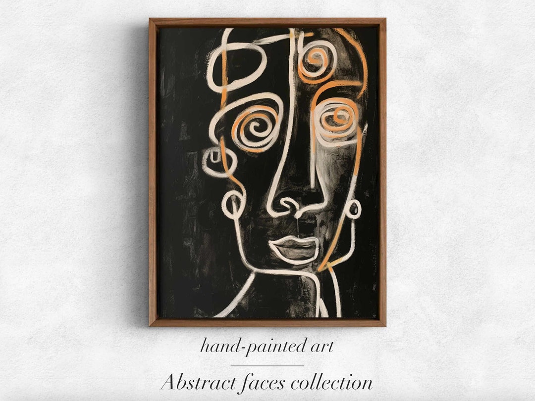Abstract Line Art Silhouette Portrait Extra Large Picasso - Etsy