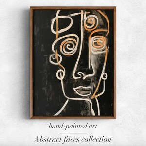 Abstract Line Art Silhouette Portrait Extra Large Picasso - Etsy