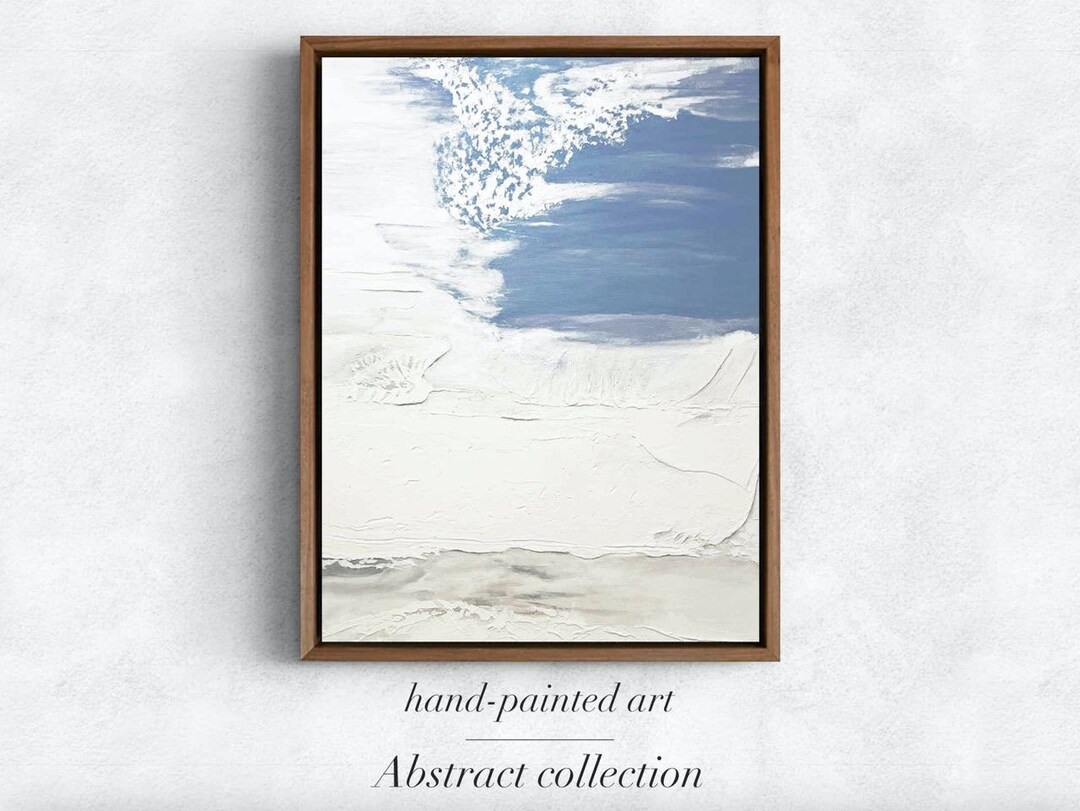 Extra Large Light Blue Cloud Art 3D Abstract Cloud Painting Original ...