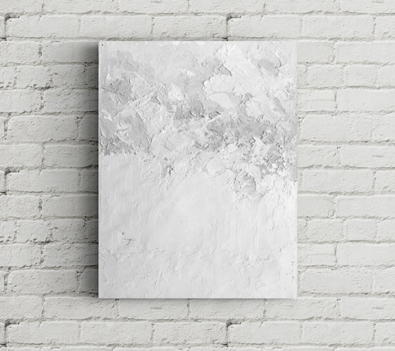 Textured Abstract Art White Painting Textured Minimalist Art - Etsy
