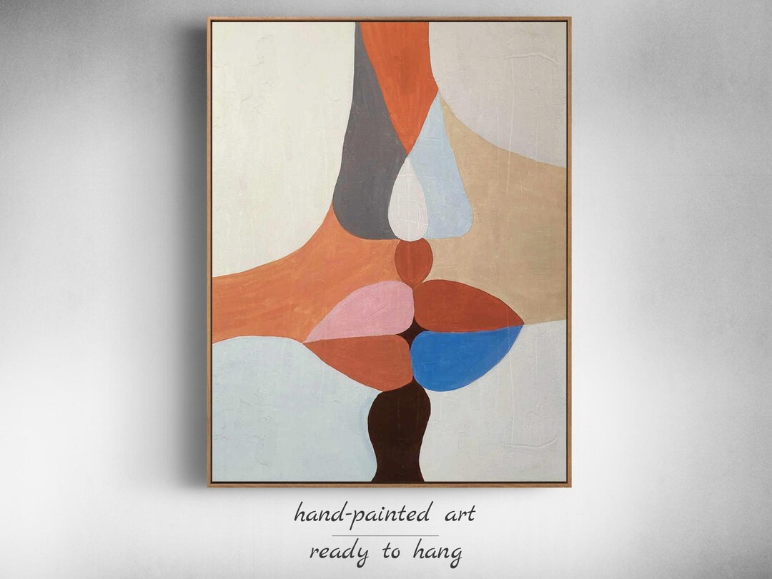 Abstract Faces Wall Art – Colorful Cubism Portrait of Kissing Couple - Etsy