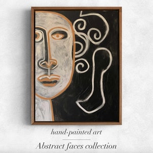 Picasso Line Drawing Abstract Face Art Oversized Canvas - Etsy