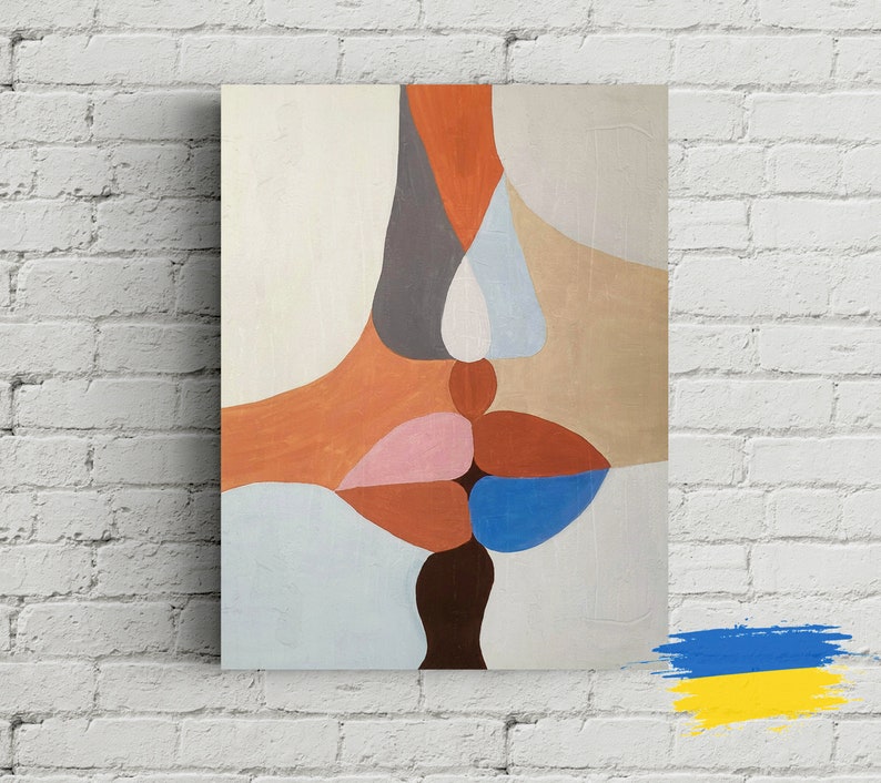 Faces Abstract Painting Large Abstract Acrylic Painting on | Etsy