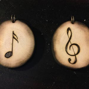 Customizable Rustic Wood Music Notes and Symbols Pendant - Etsy